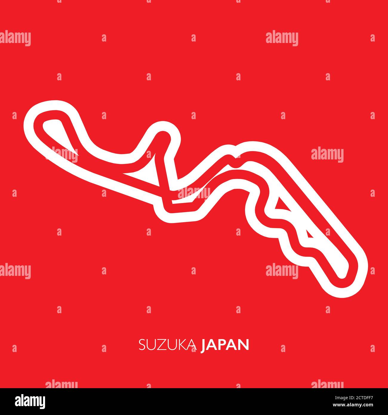 Suzuka Circuit, Japan. Motorsport Rennstrecke Vektorkarte Stock ...