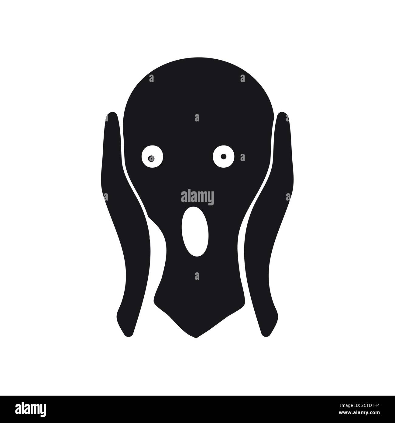 Das Scream Symbol, Hände halten Kopf und Schreien, Symbol für Panik ...