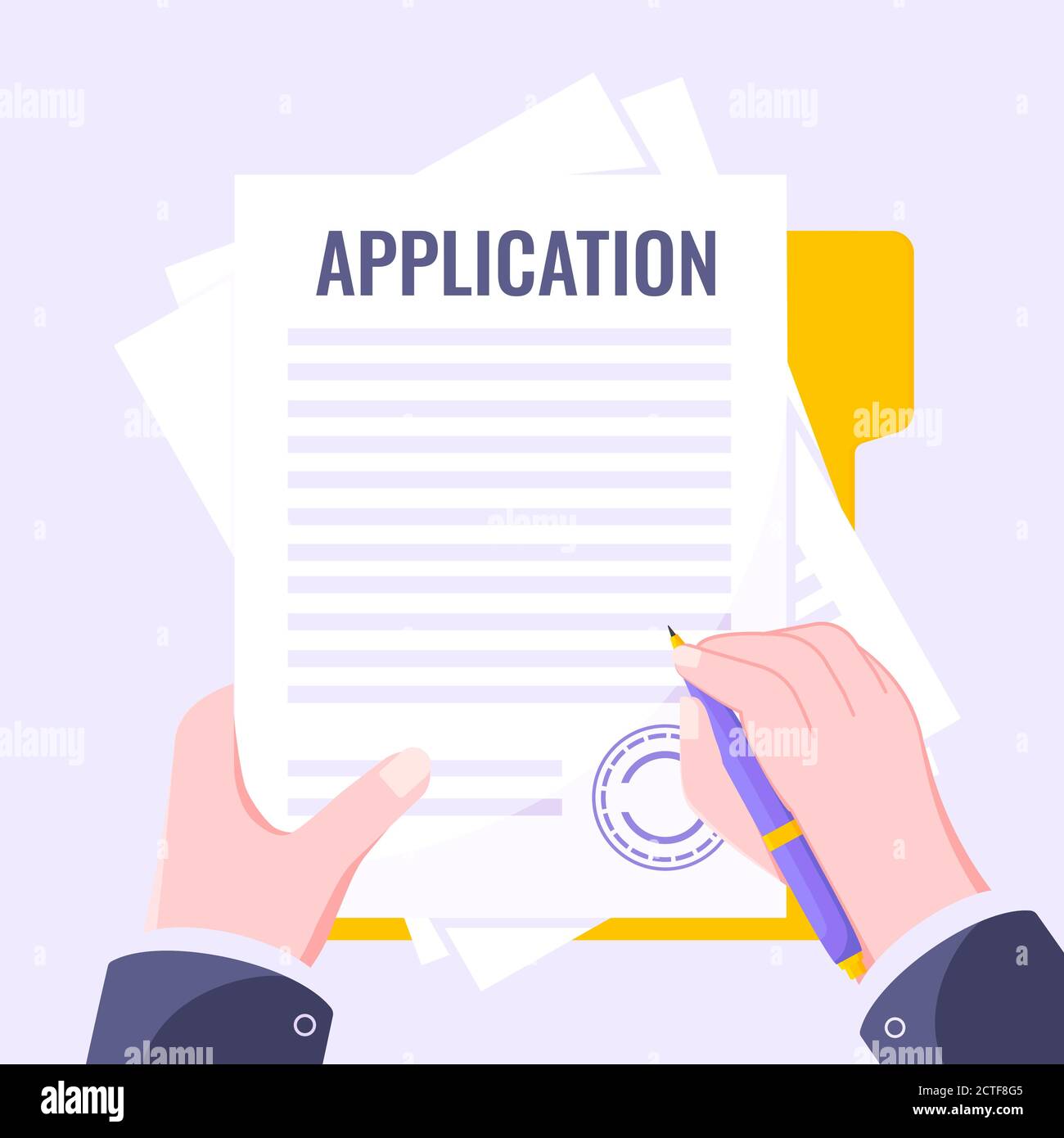 Antragsformular senden flachen Stil Design Symbol Zeichen Vektor ...