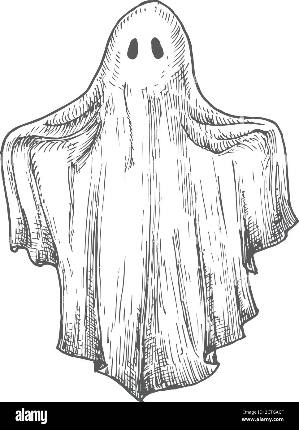 Handgezeichnete Halloween Gruseligen Fliegenden Geist Vektor ...
