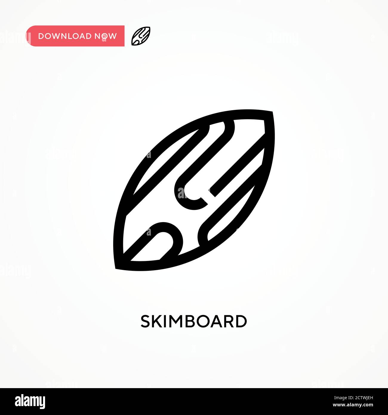 Symbol für Skimboard-Vektor. . Moderne, einfache flache Vektor ...