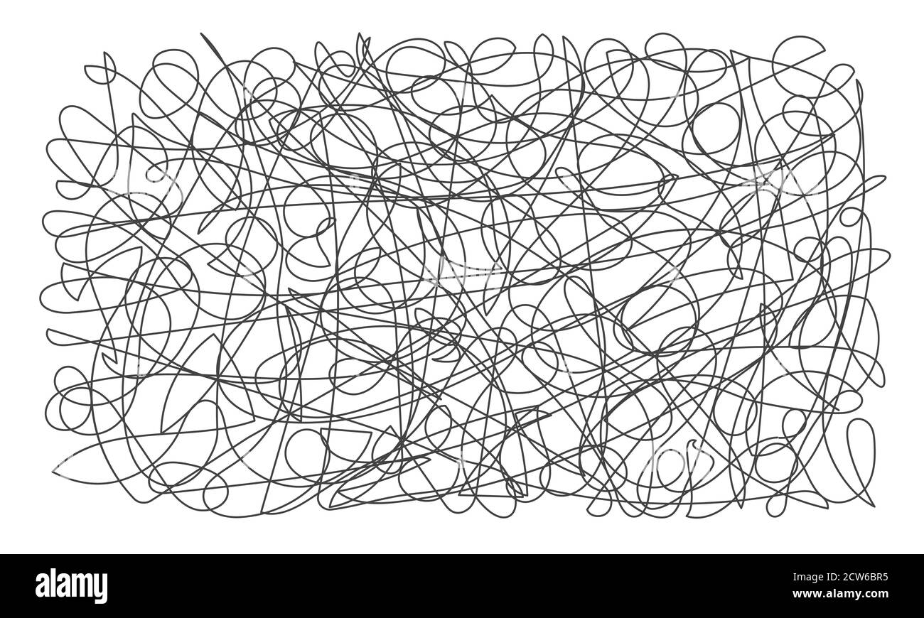 Wirrwarr Chaos abstrakt Hand gezeichnet chaotisch Scribble Hintergrund Vektor Illustration Stock ...
