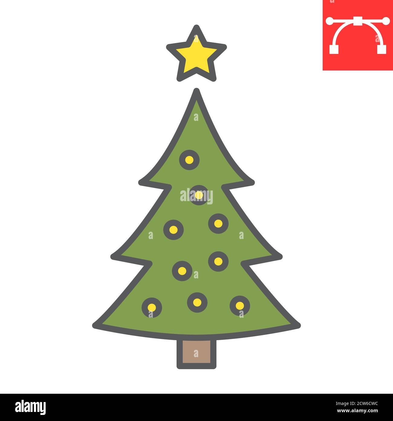 Weihnachtsbaum Farbe Linie Symbol, frohe weihnachten und Weihnachten ...