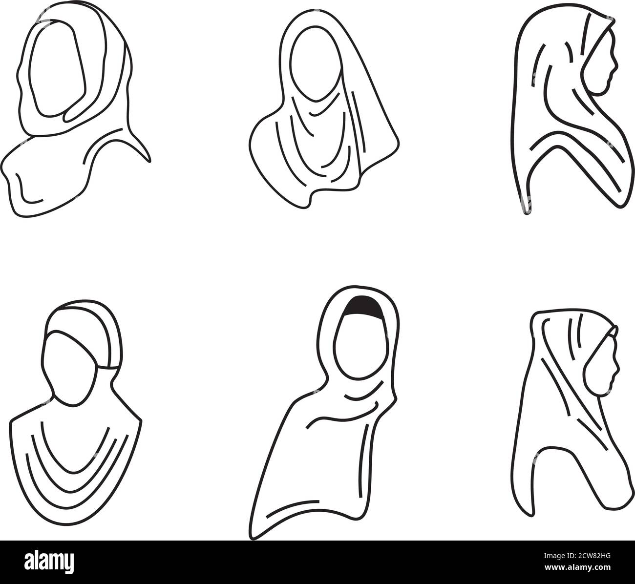 Hijab woman silhouette Stock-Vektorgrafiken kaufen - Alamy