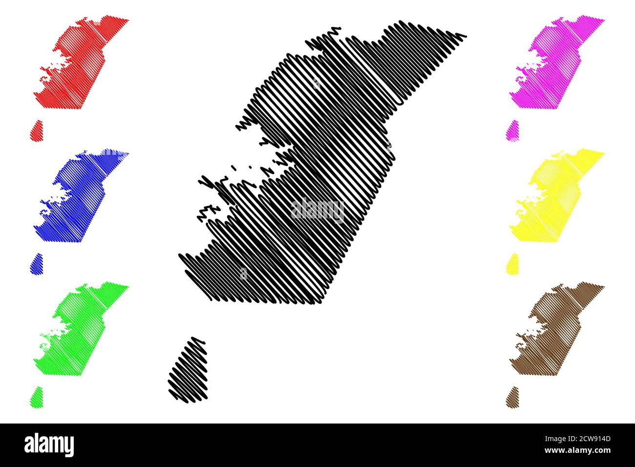 Capital Region (Island Island, Regionen von Island) Karte Vektor ...