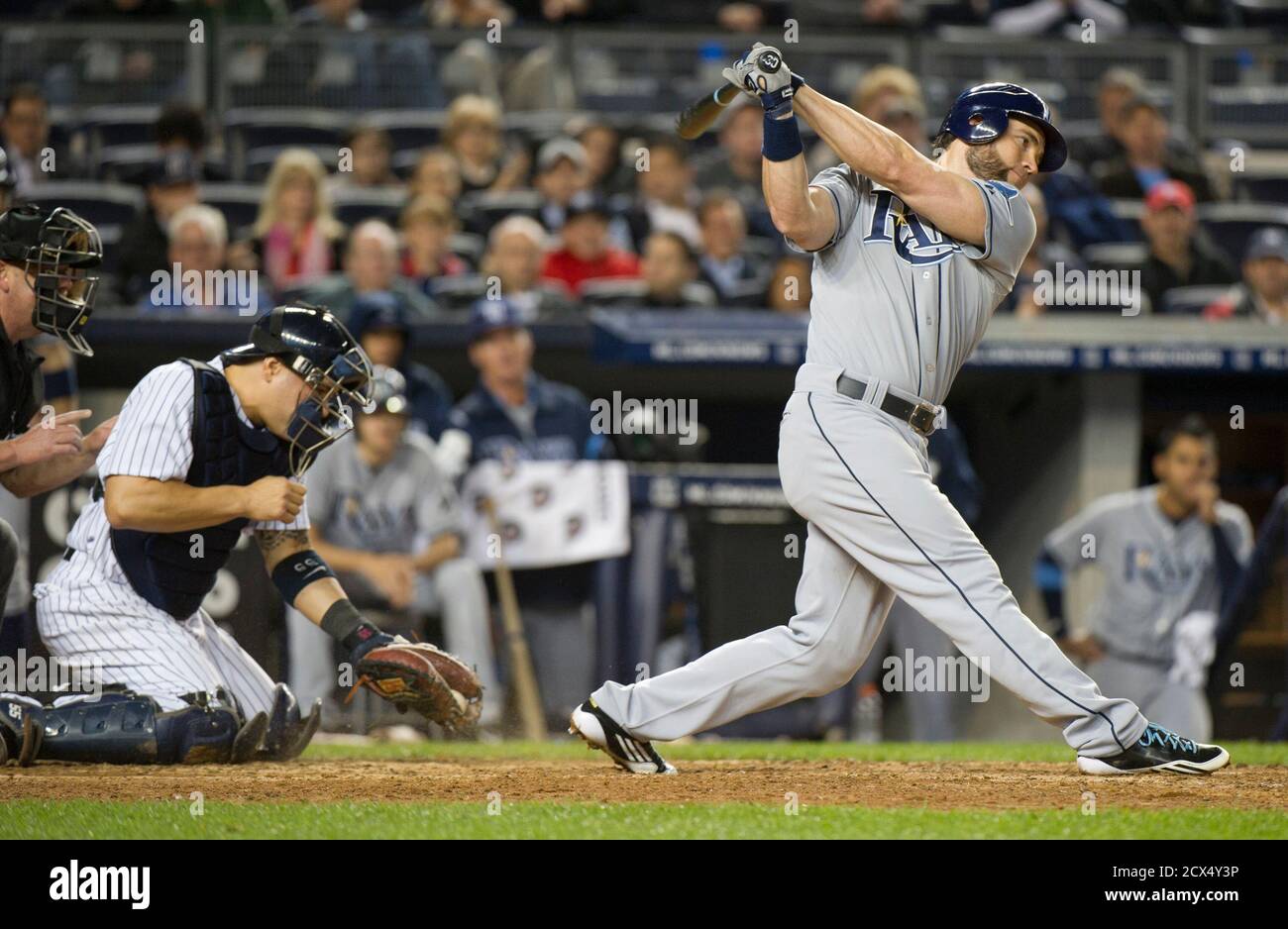 Tampa Bay Rays Designated Hitter Luke Scott Streiks heraus mit einem ...