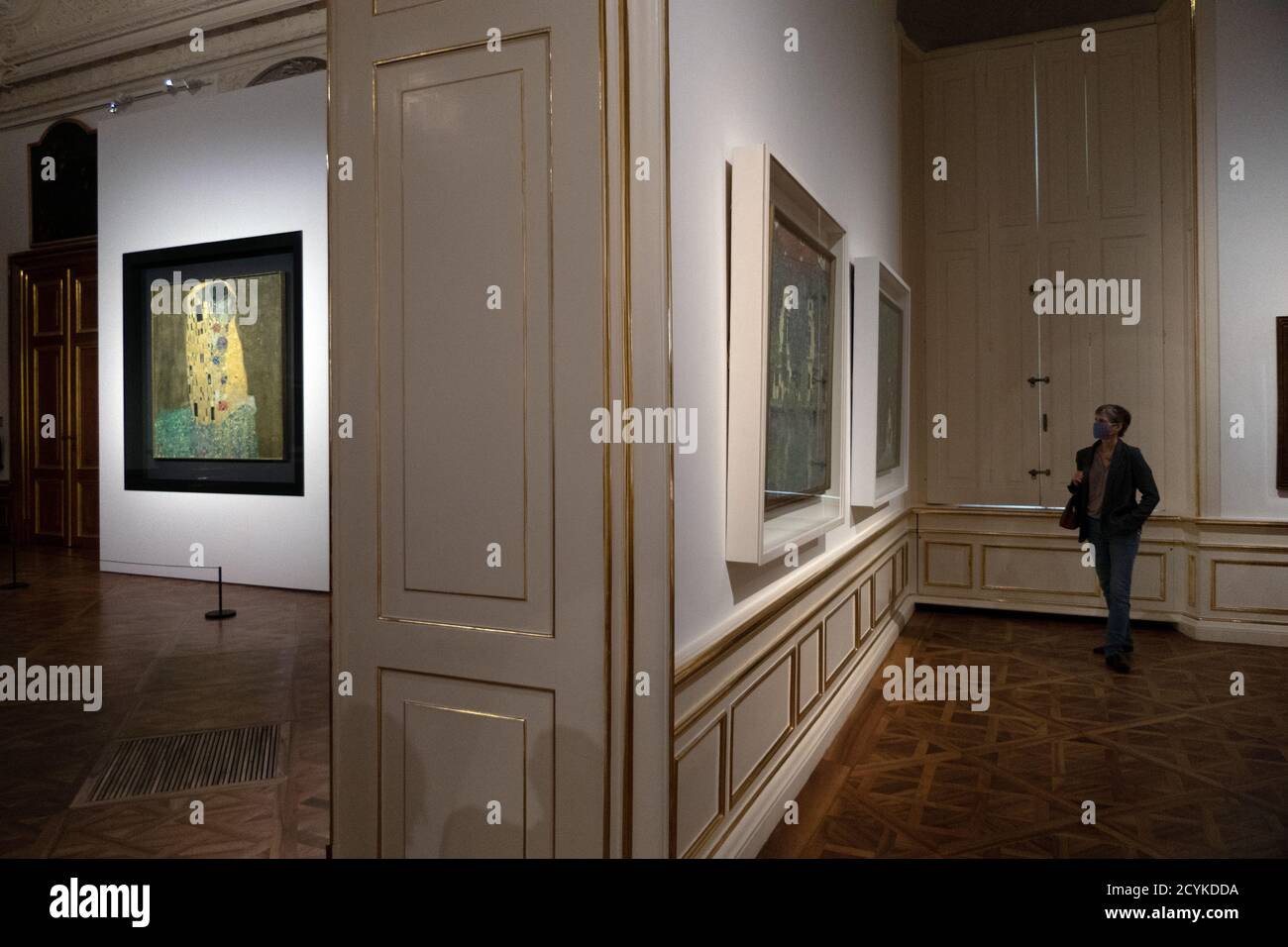 Der Kuss, Gemälde von Gustav Klimt im Belvedere Museum in Wien ...