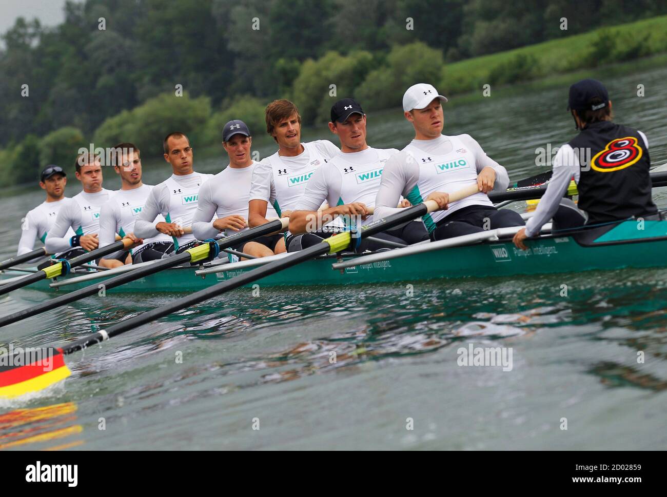 Deutschlands Männer acht Rudern team, bestehend aus Martin Sauer (R ...