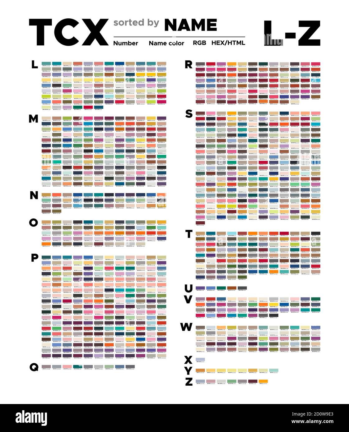 Farbtabelle Pantone der Farben Mode, Wohnen und Interiors nach Namen ...