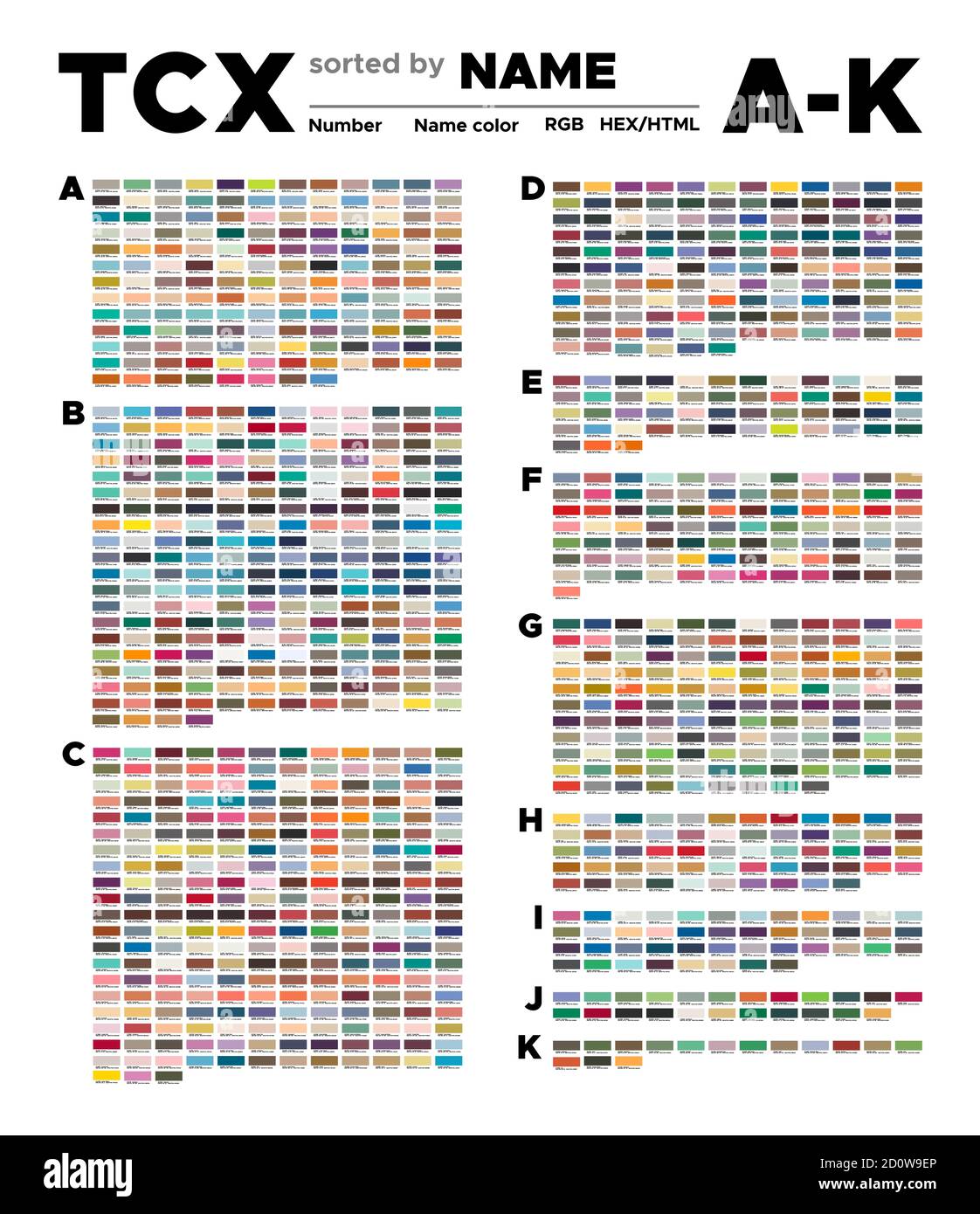 Farbtabelle Pantone der Farben Mode, Wohnen und Interiors nach Namen ...