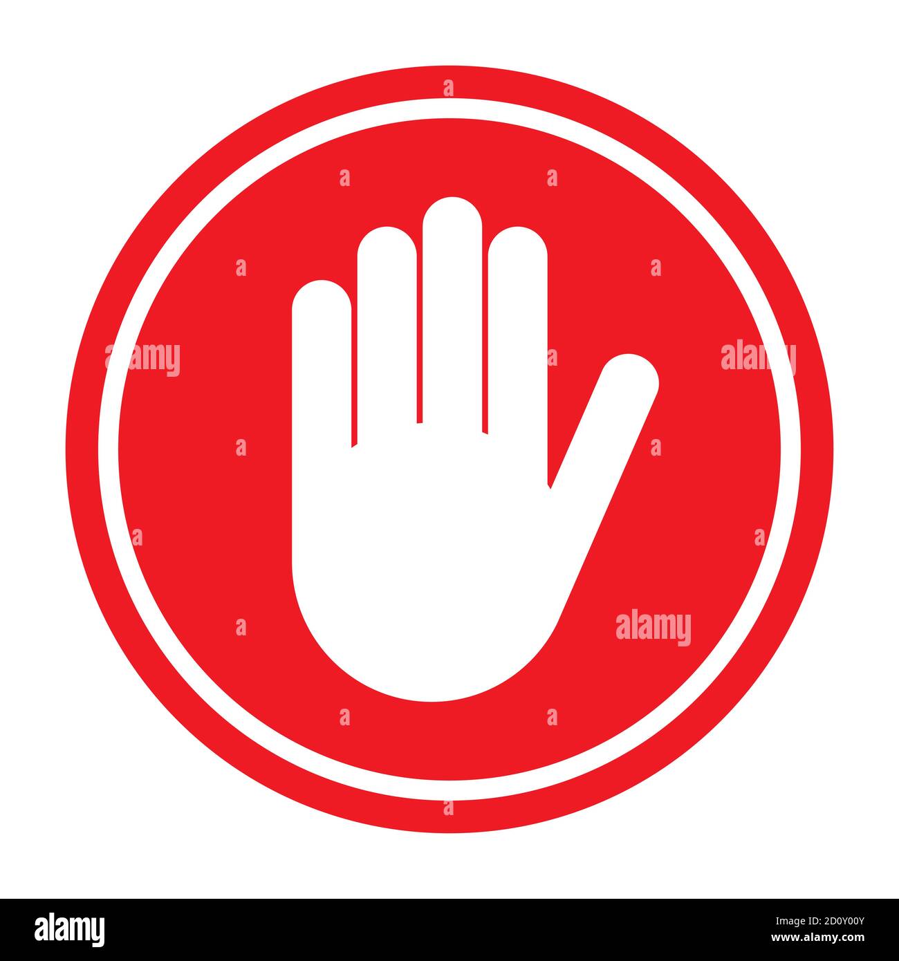 Stopp-Symbol mit Warnhand, Warnhinweis covid-Symbol, No - Gefahr ...