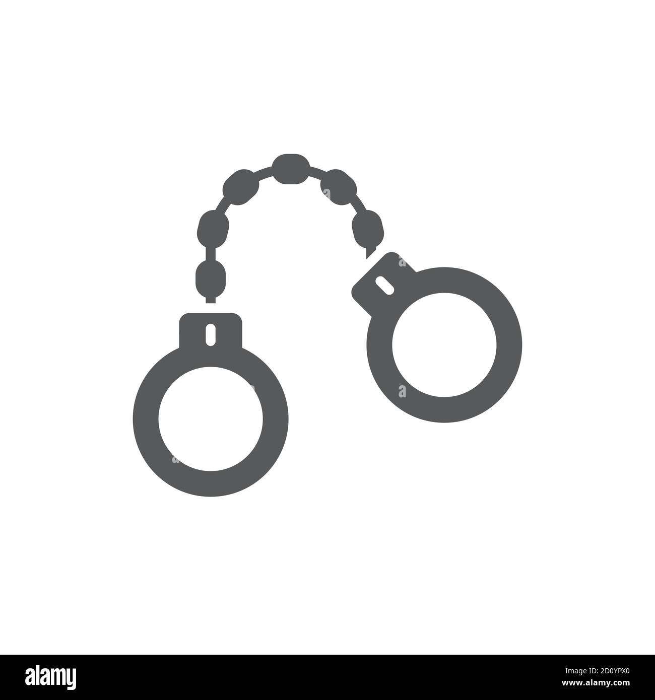 Handschellen und Polizei Abzeichen Vektor Symbol Symbol auf weiß ...