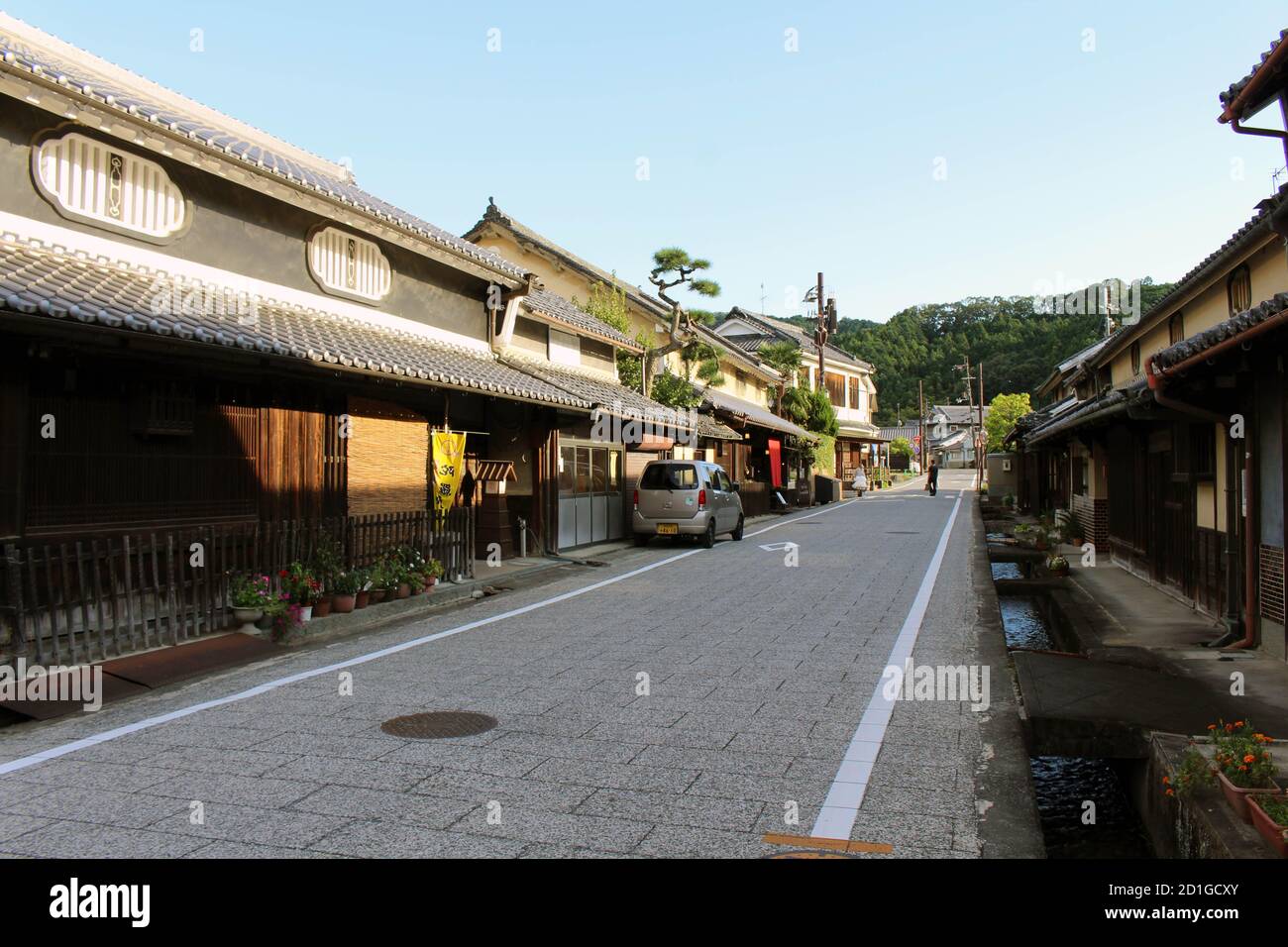 Leere Straße der Altstadt Oka von Asuka, Japan. Aufgenommen im ...