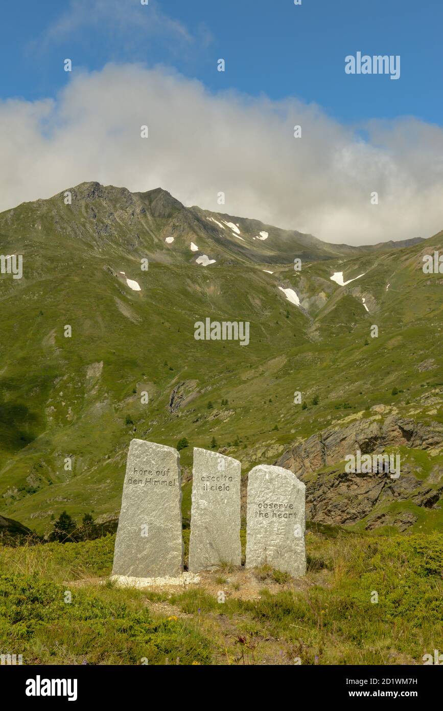 Der Simplonpass in den alpen zwischen der Schweiz und Italien ...