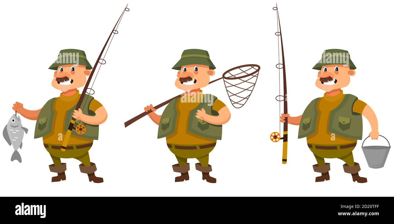 Cartoon fisherman Stock-Vektorgrafiken kaufen - Alamy