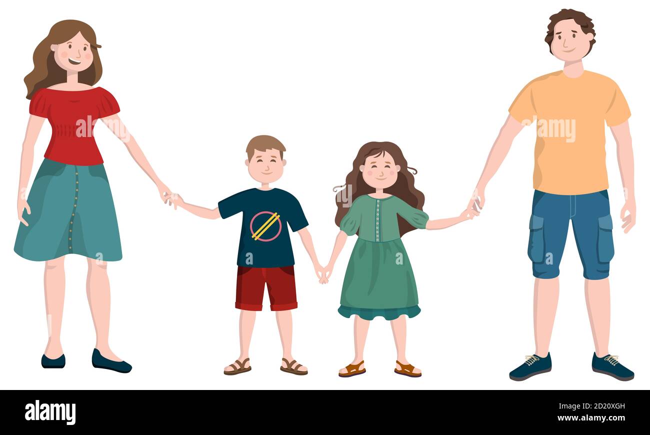 Vater und Tochter und Sohn Stock-Vektorgrafiken kaufen - Alamy