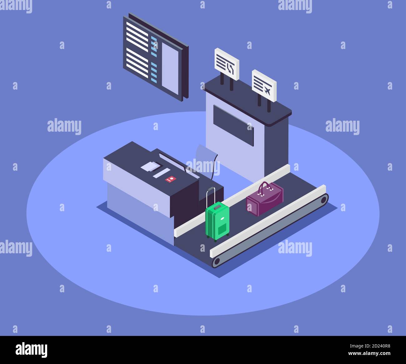 Abbildung des isometrischen Farbvektors für den Check-in-Schalter am ...