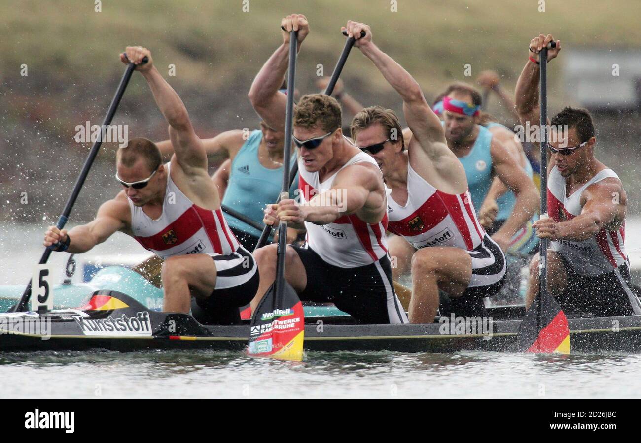Deutschlands Robert Nuck (L-R), Stefan Holtz, Thomas Lueck und Stefan ...