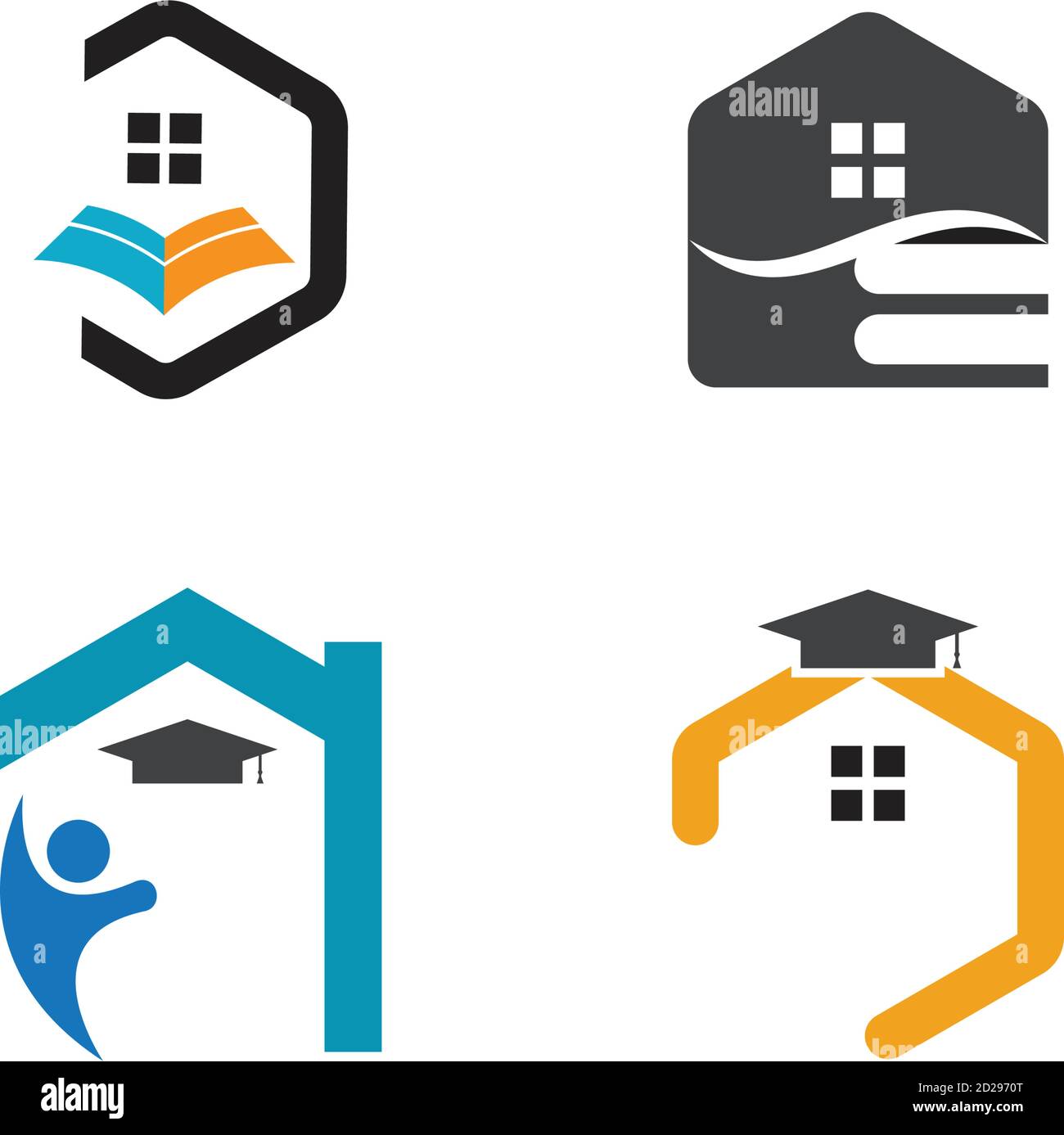 Startseite Schule Logo Symbol Vektor Illustration Stock-Vektorgrafik ...