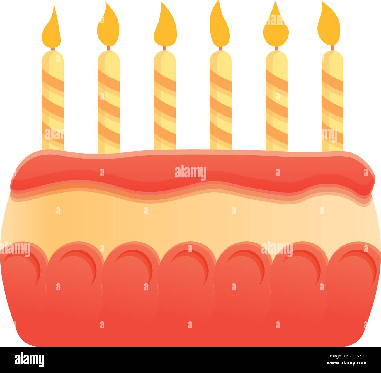 Geburtstagskuchen-Symbol. Cartoon von Geburtstagstorte Vektor-Symbol für Web-Design isoliert auf ...
