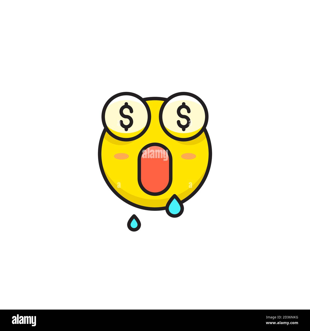 Geld Gesicht Smiley Vektor Symbol Symbol Emoticon auf weiß isoliert ...