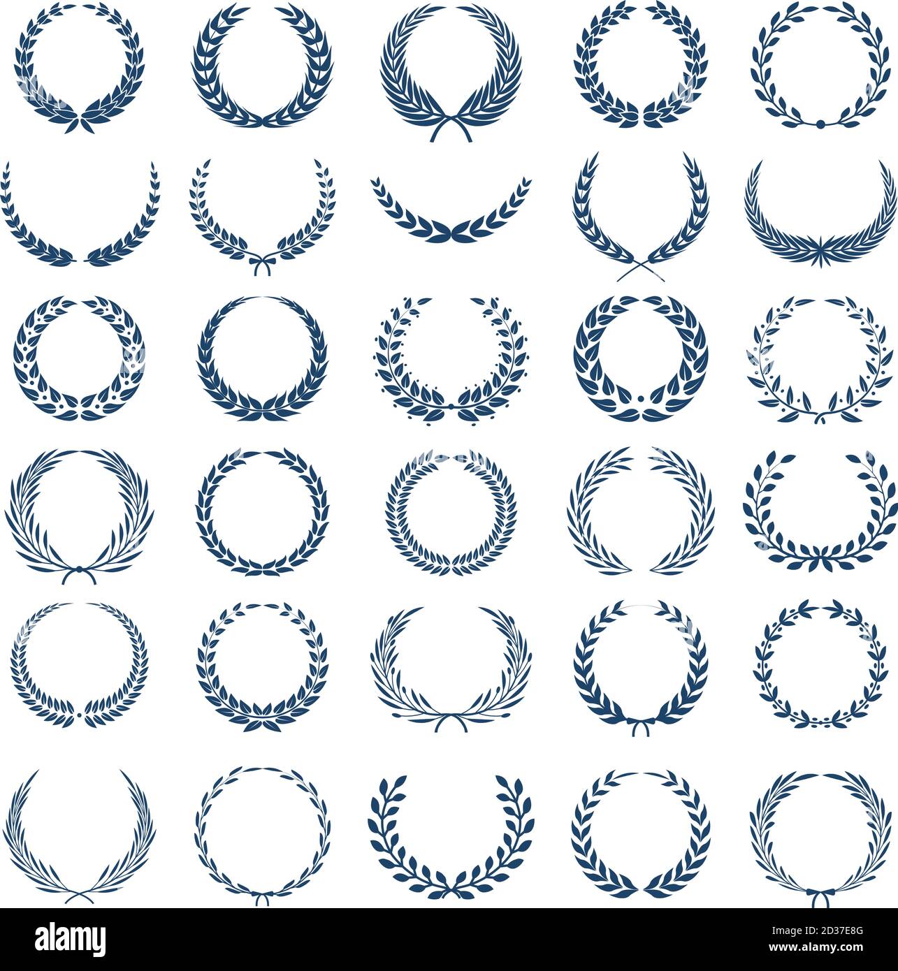 Griechischer Kranz. Award Runde heraldische Symbole Grafik Zweig Vektor ...