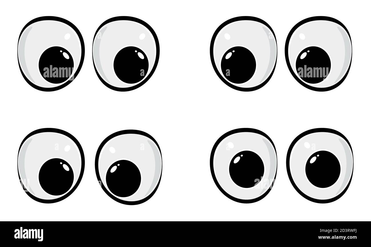 Comic Cartoon Augen Set isoliert auf weiß. Clipart Illustration Element ...