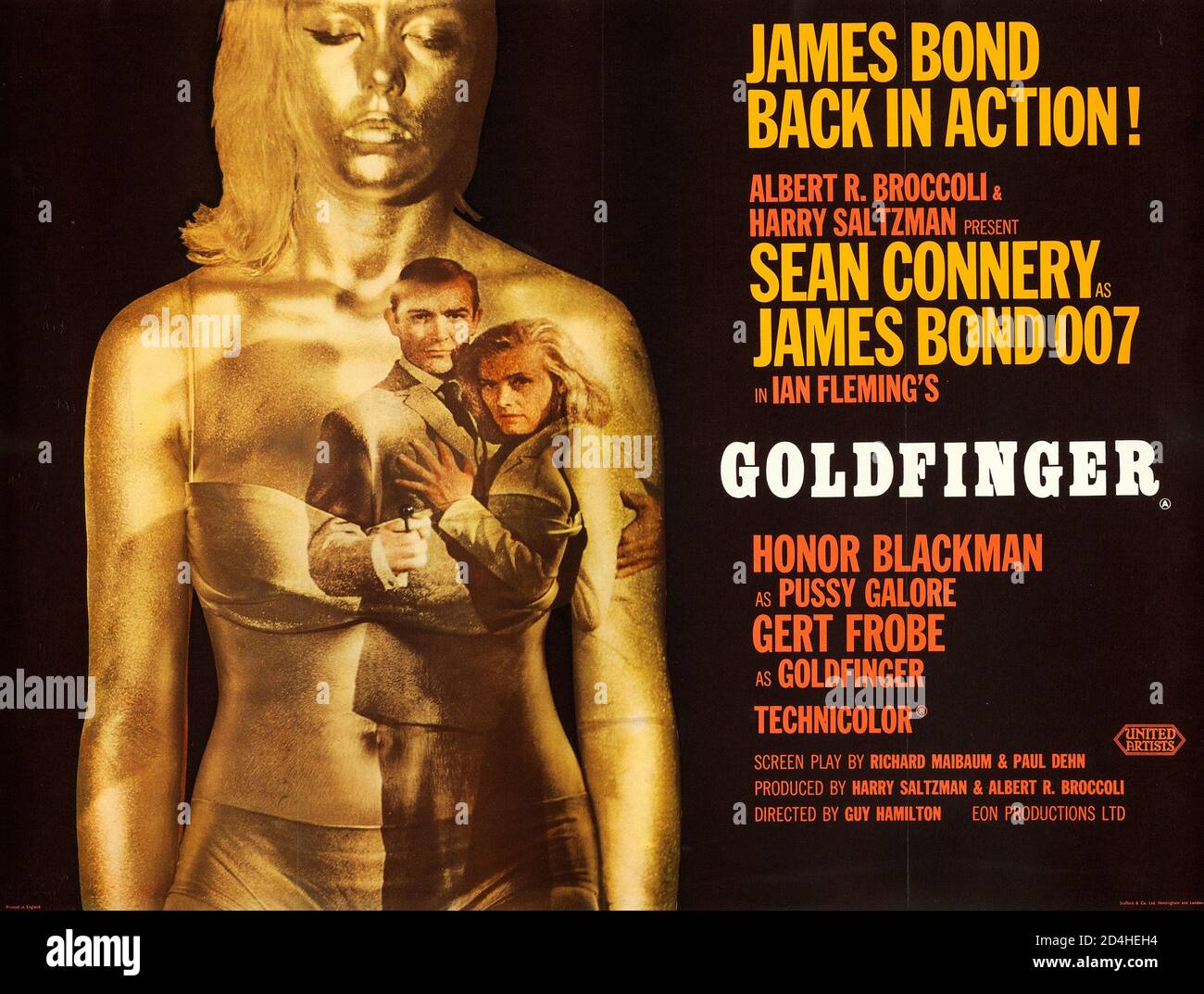 Goldfinger Sean Connery Film Poster Stockfotos und -bilder Kaufen - Alamy