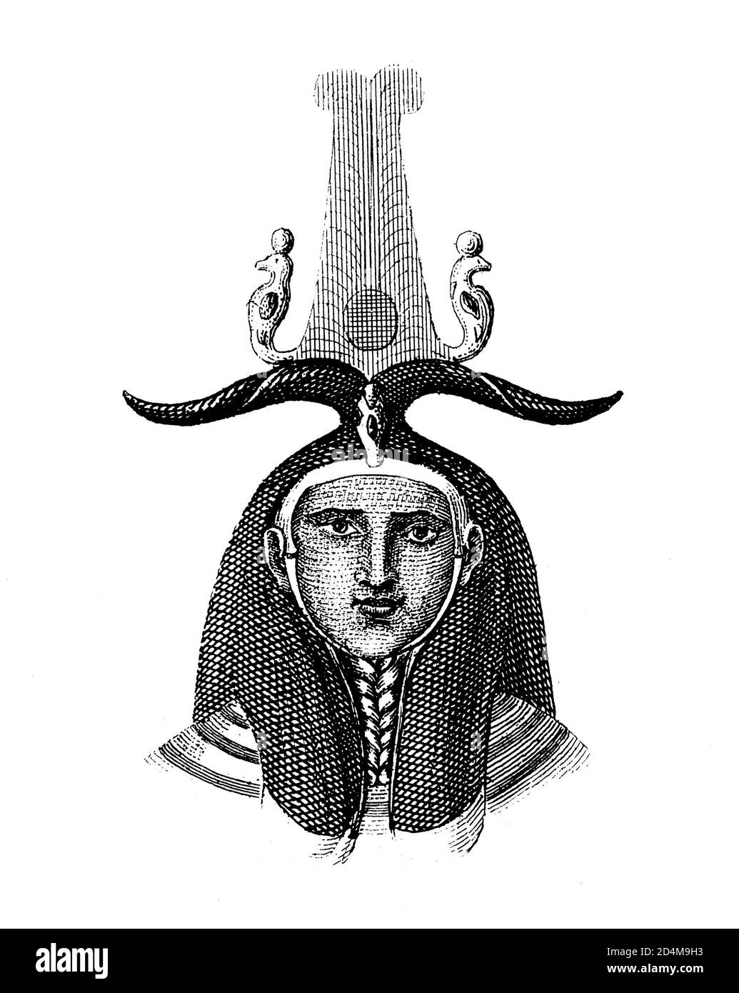 Antike Gravur der Symbole des Ranges im alten Ägypten. Veröffentlicht ...