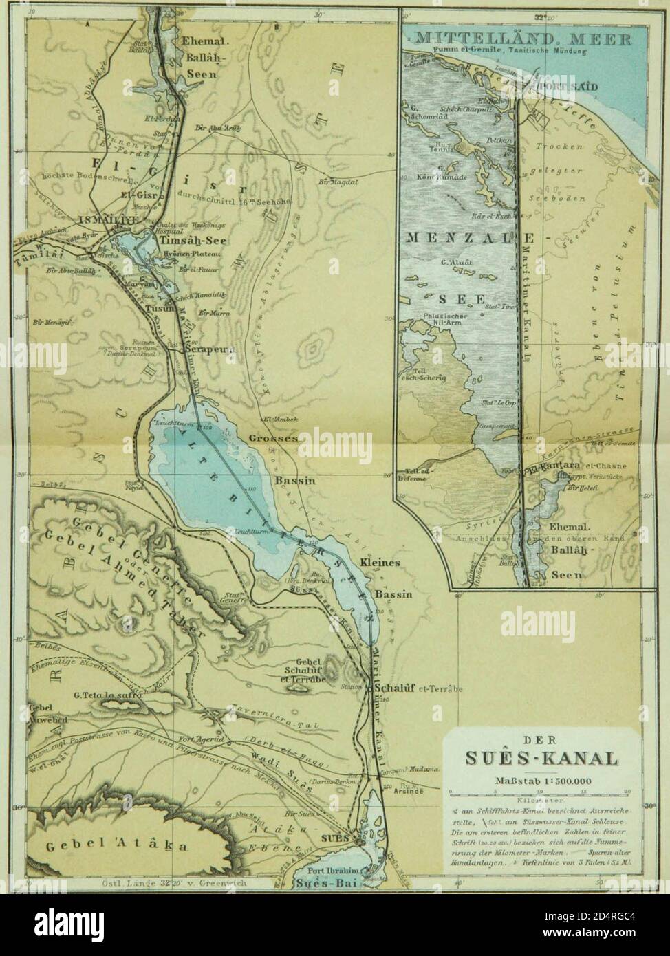 Mappa del canale di suez -Fotos und -Bildmaterial in hoher Auflösung ...