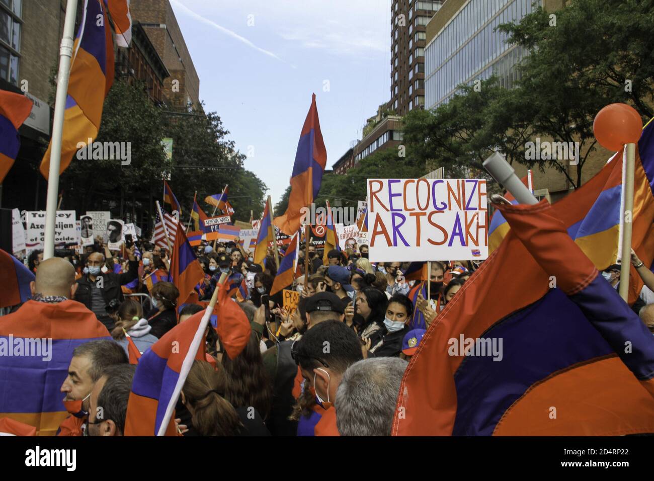 New York, USA. Oktober 2020. Friedlicher Protest für den Frieden für ...
