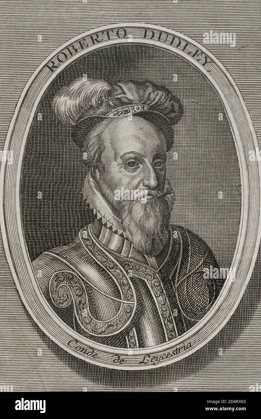 Robert Dudley (1532-1588). Primer Conde de Leicester. Edle inglés ...