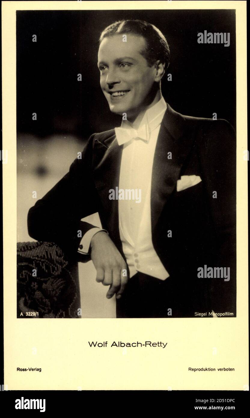 Schauspieler Wolf Albach Retty, Ross Verlag A 3229 1 Stockfotografie ...