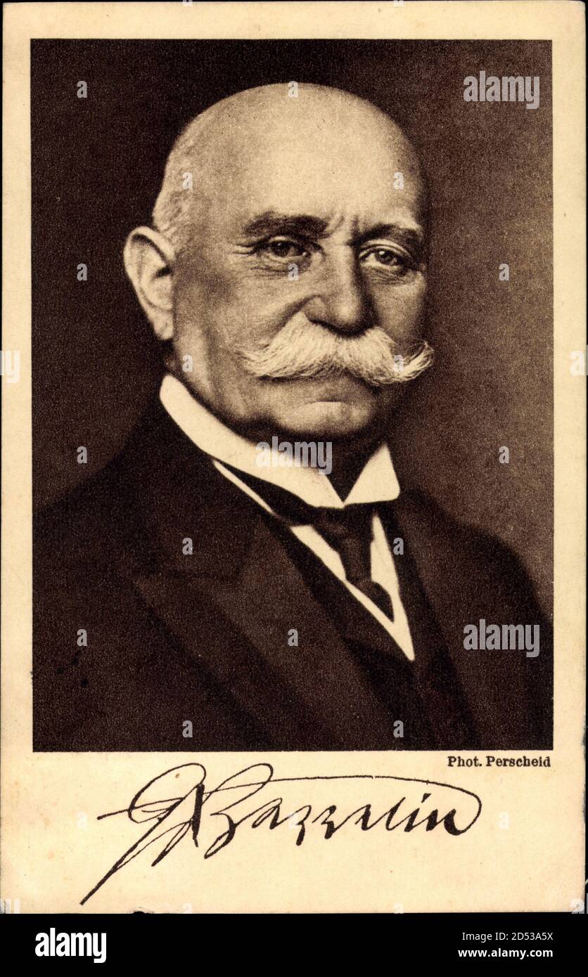Luftfahrtpionier und Erfinder Ferdinand Graf von Zeppelin, Portrait ...