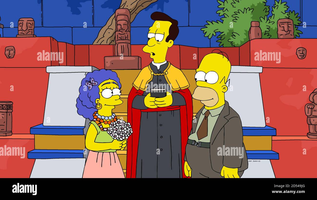 DIE SIMPSONS, von links: Marge Simpson (Stimme: Julie Kavner), Reverend ...