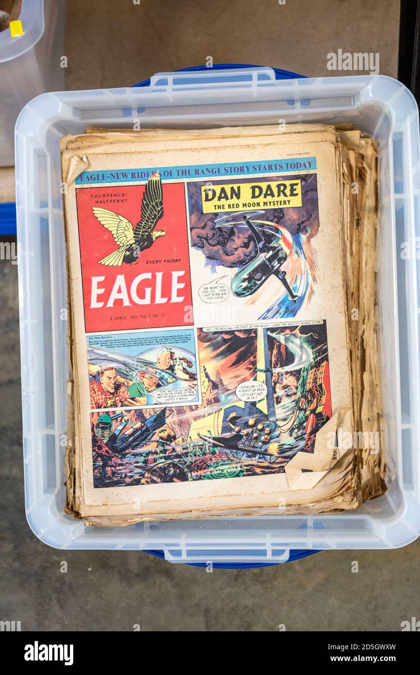 Vintage Eagle Comics mit Dan Dare Cartoon-Geschichte auf dem Display in ...
