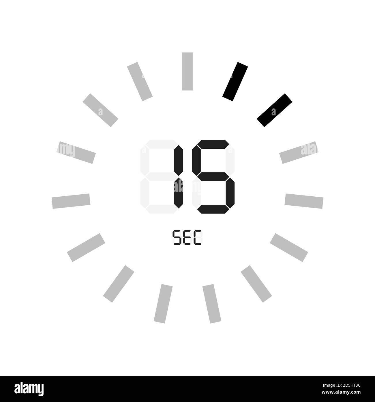 Die 15 Sekunden, Stoppuhr Vektor-Symbol, digitale Timer. Uhr und Uhr ...