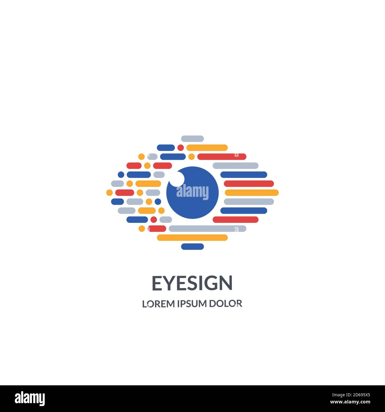 Eye Vision Logo Zeichen oder Emblem Design Vorlage. Abstrakte bunte ...