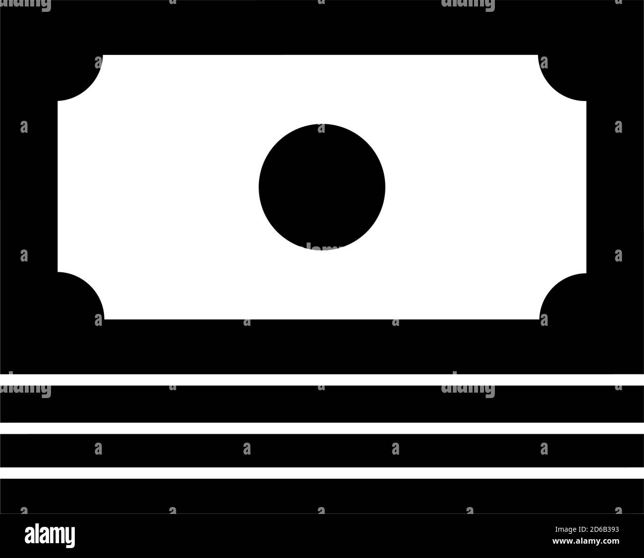 Geldscheine Symbol über weißem Hintergrund, Silhouette Stil, Vektor ...