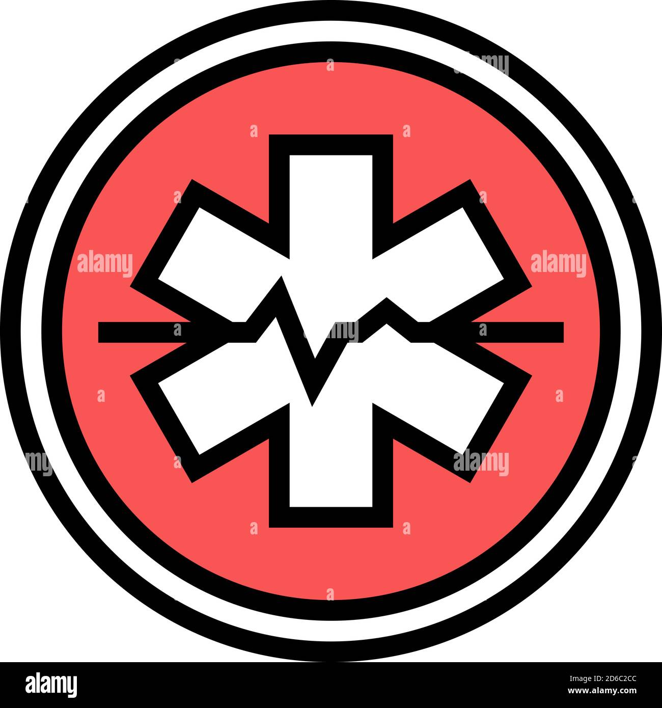 Notfall Krankenwagen Krankenhaus Zeichen Farbe Symbol Vektor ...