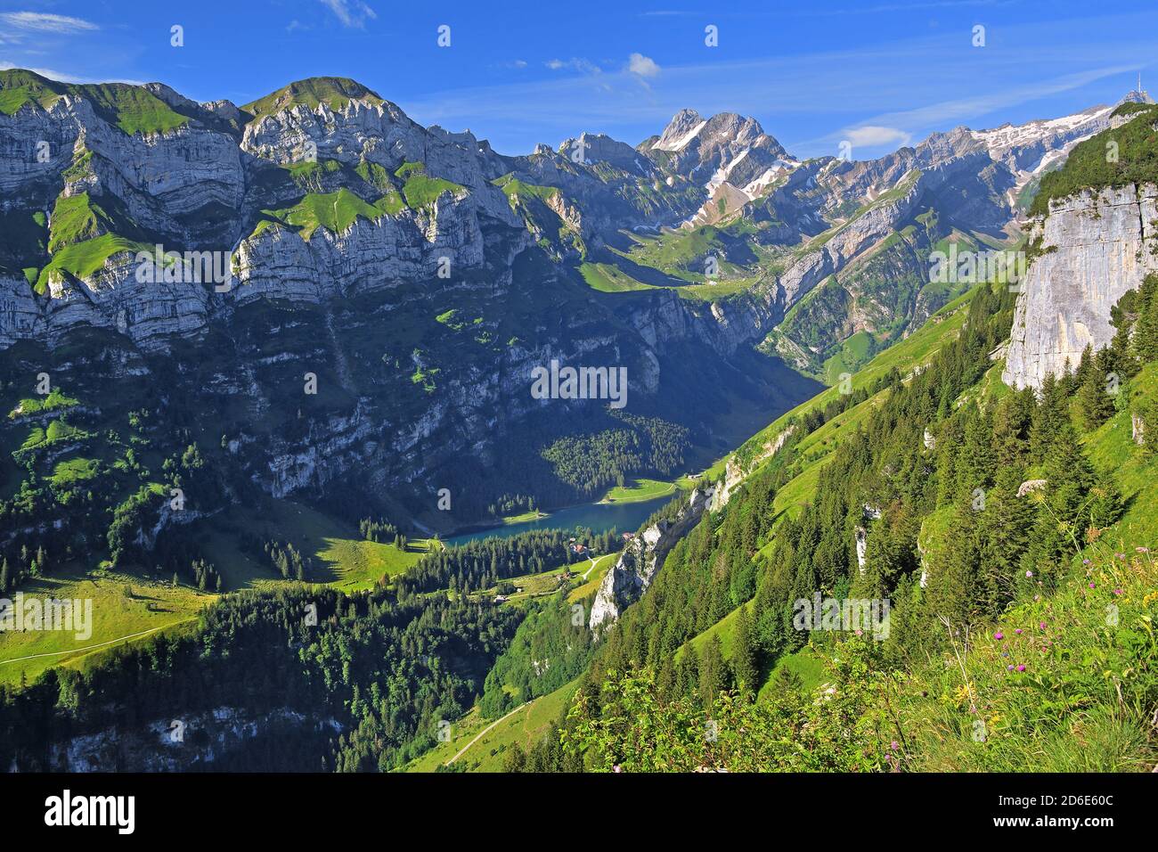 Alpsteingebirge mit Seepsee, Wasserauen, Appenzeller Alpen, Appenzeller ...