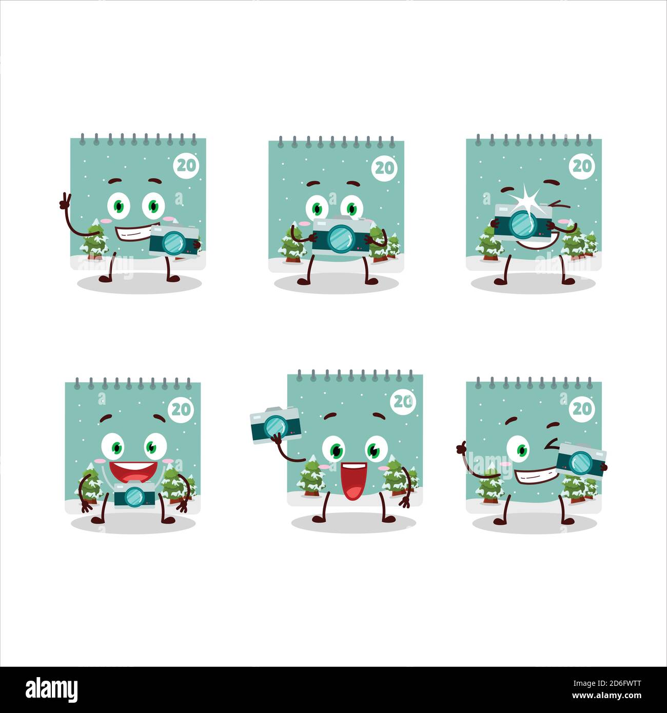 Fotograf Beruf Emoticon mit 20. dezember Kalender Zeichentrickfigur ...