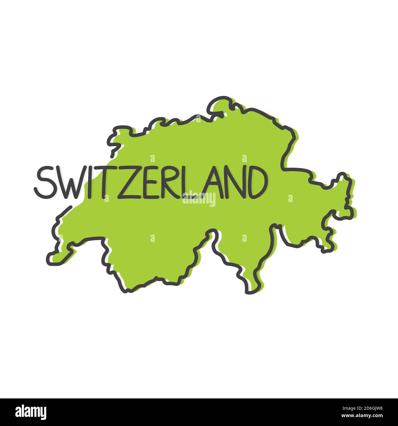 Übersicht der Schweiz Karte - Vektor-Illustration Stock-Vektorgrafik ...