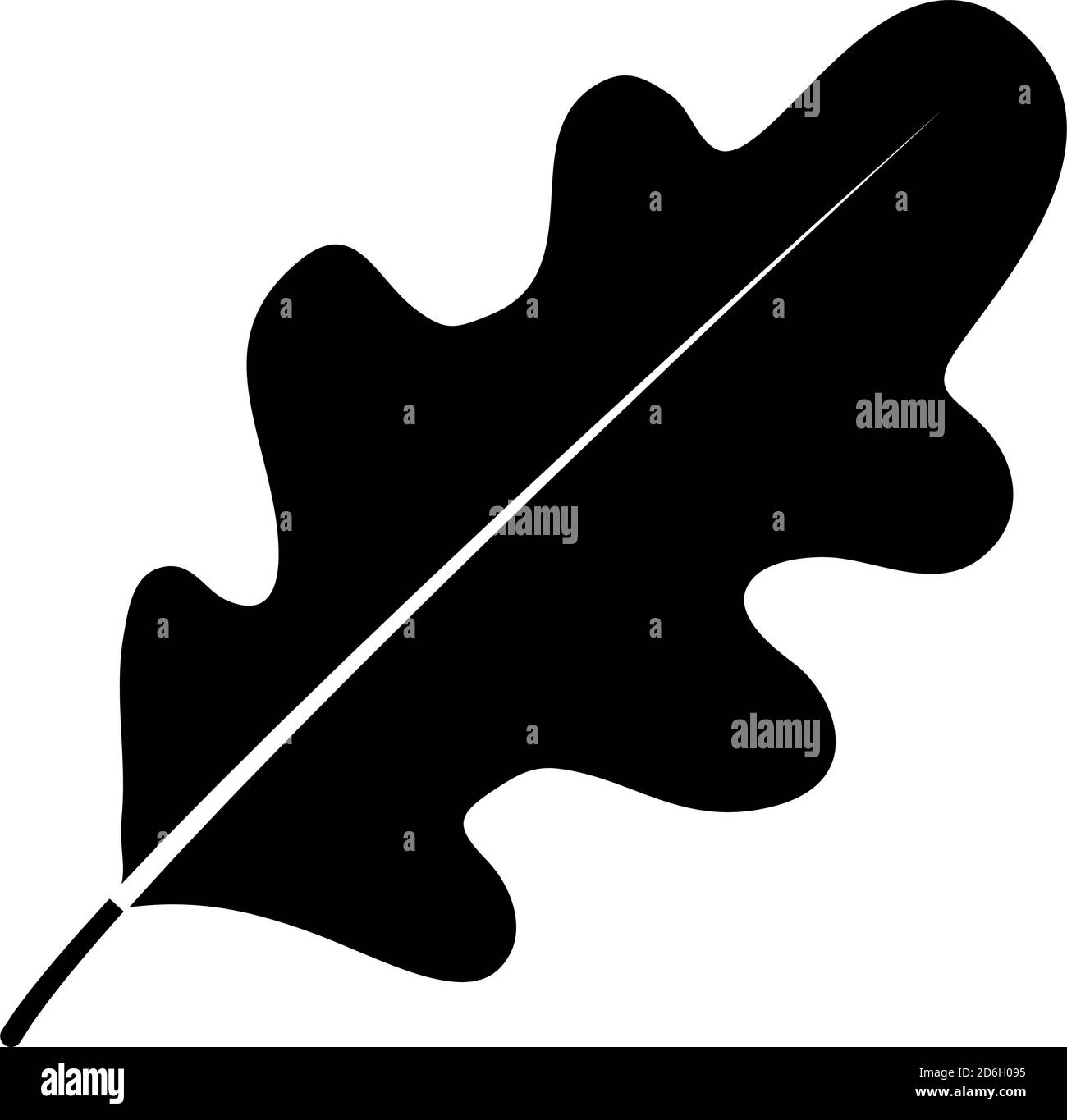 Eichenblatt Symbol auf weißem Hintergrund, Silhouette Stil, Vektor ...