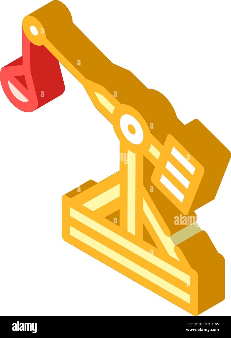 Mittelalterliche Katapult isometrische Symbol Vektor-Zeichen ...