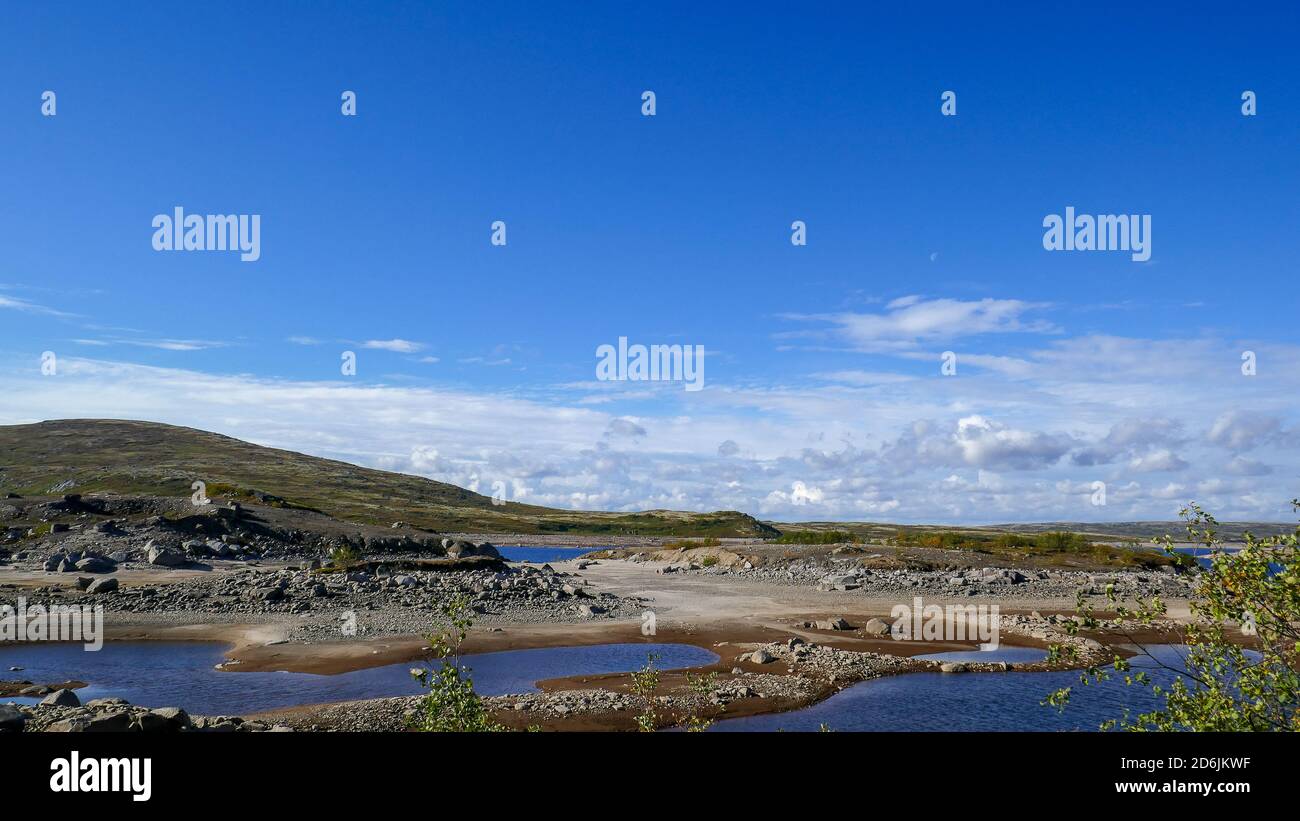 Barentssee und Arktischer Ozean, der nördlichste von Russland. Das Dorf ...