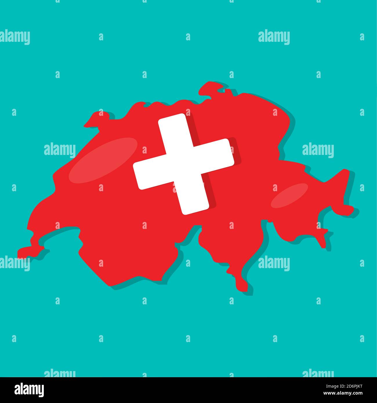 schweiz Karte mit schweiz Nationalflagge innerhalb Vektor-Illustration ...