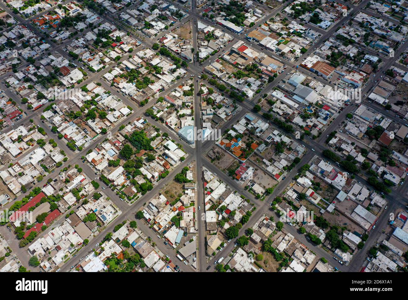 Luftaufnahme von Navojoa, Sonora, Mexiko. Stadt im Valle del Mayo ...