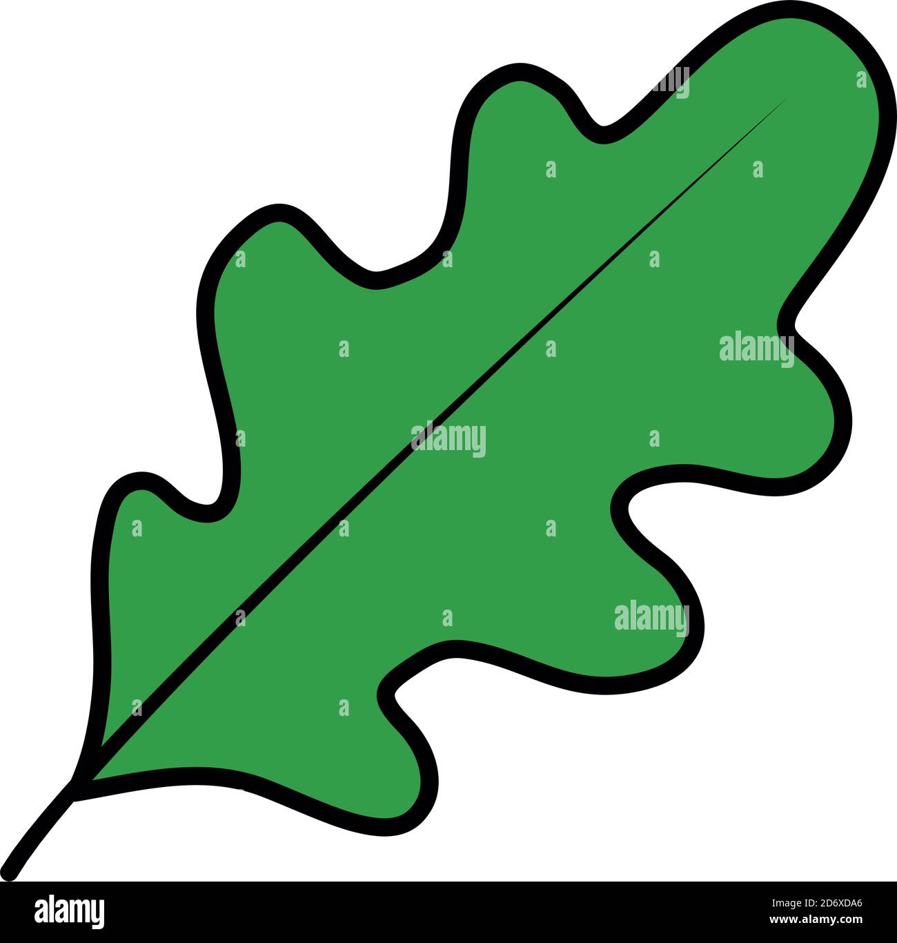 Eichenblatt Symbol auf weißem Hintergrund, Linie und Füllung Stil ...