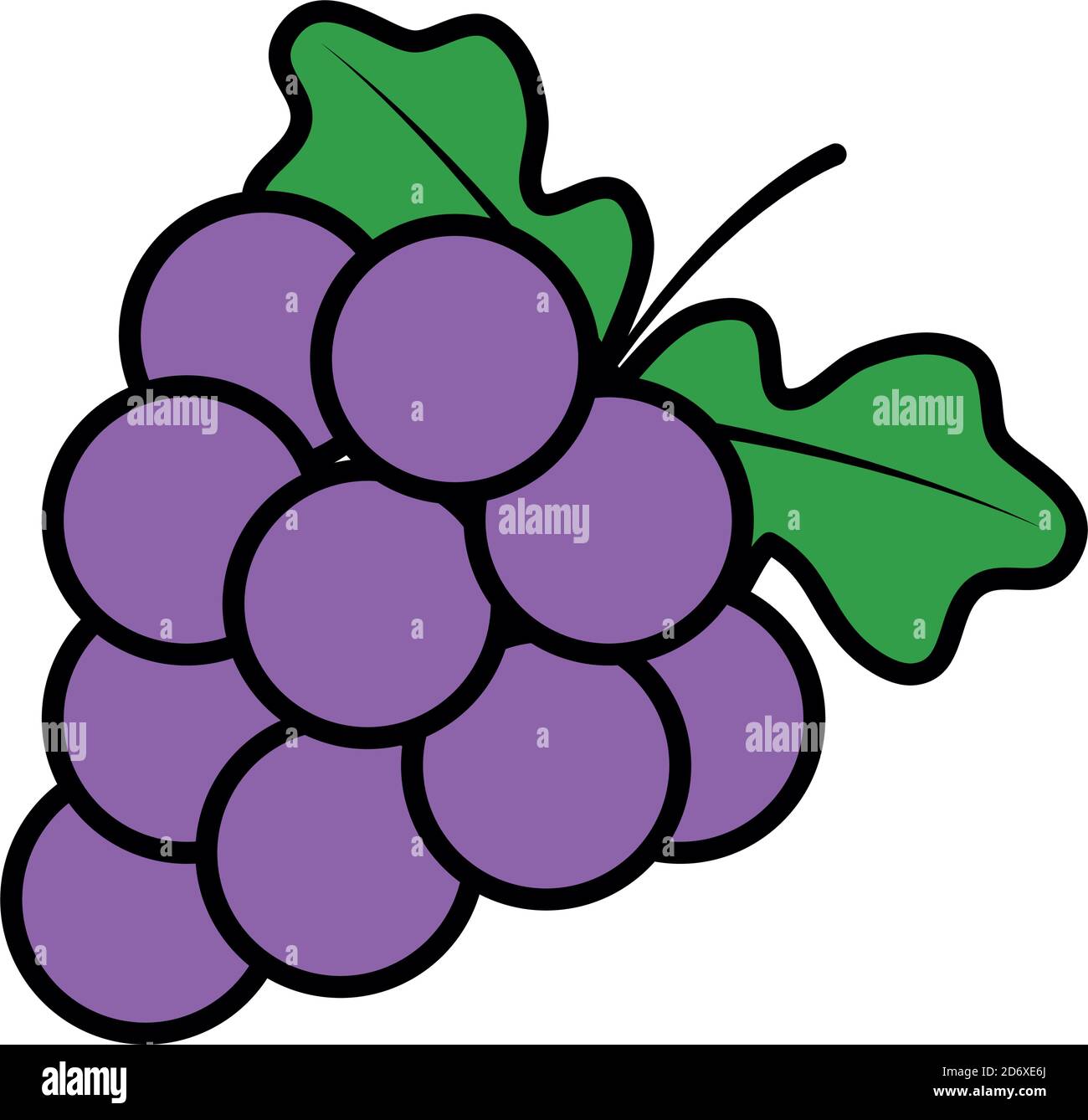 Trauben Symbol auf weißem Hintergrund, Linie und füllen Stil, Vektor ...